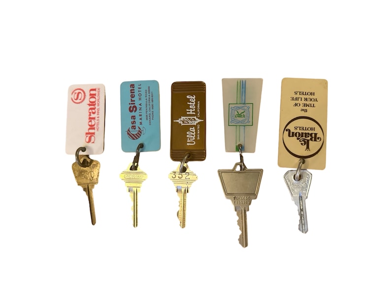 Vintage Hotel Key Collection Set of 5 Unique Vintage Keys From Iconic ...