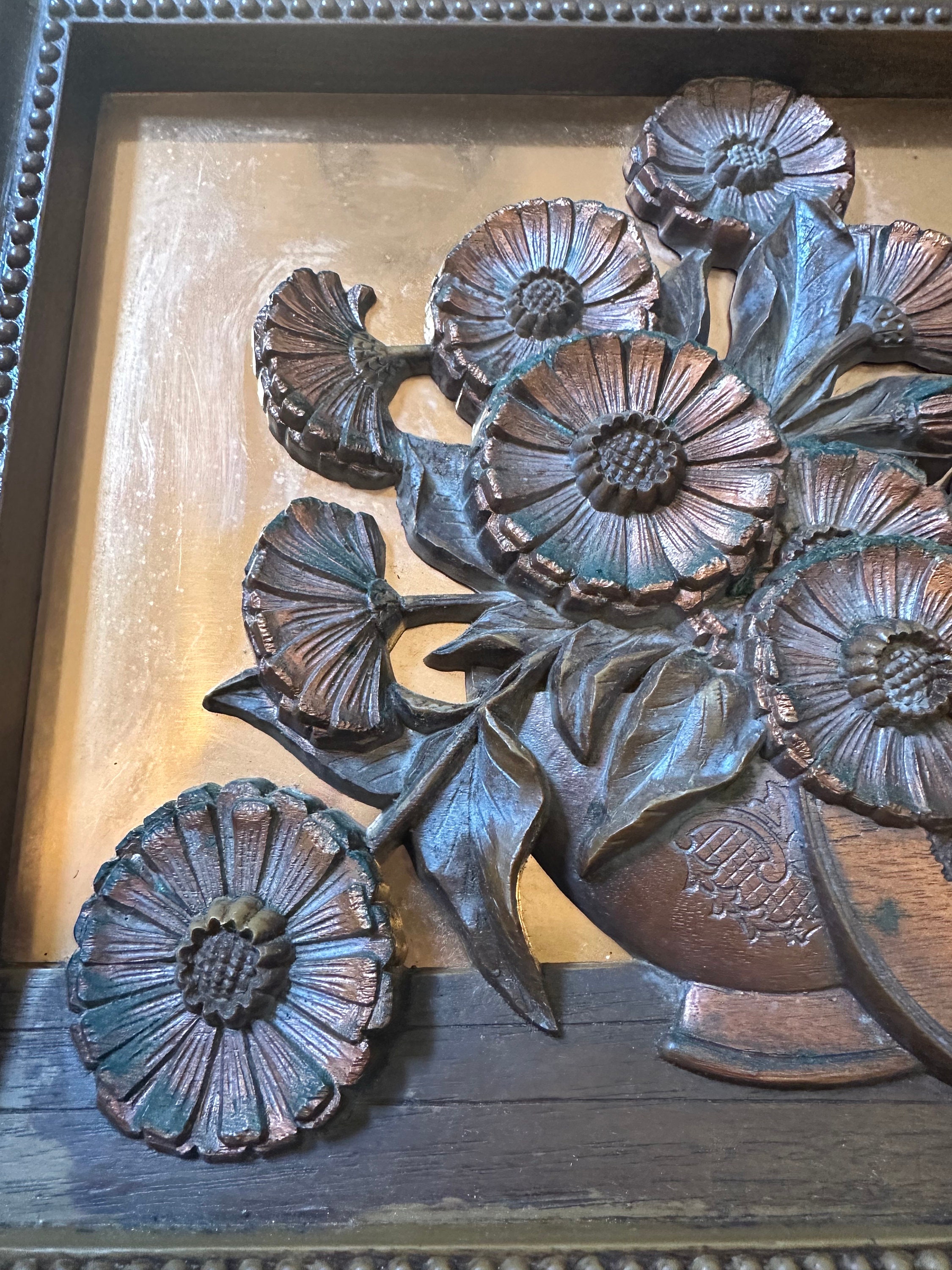 Coppercraft Vintage Copper Metal Floral Hanging Decor - 3D Copper Wall ...