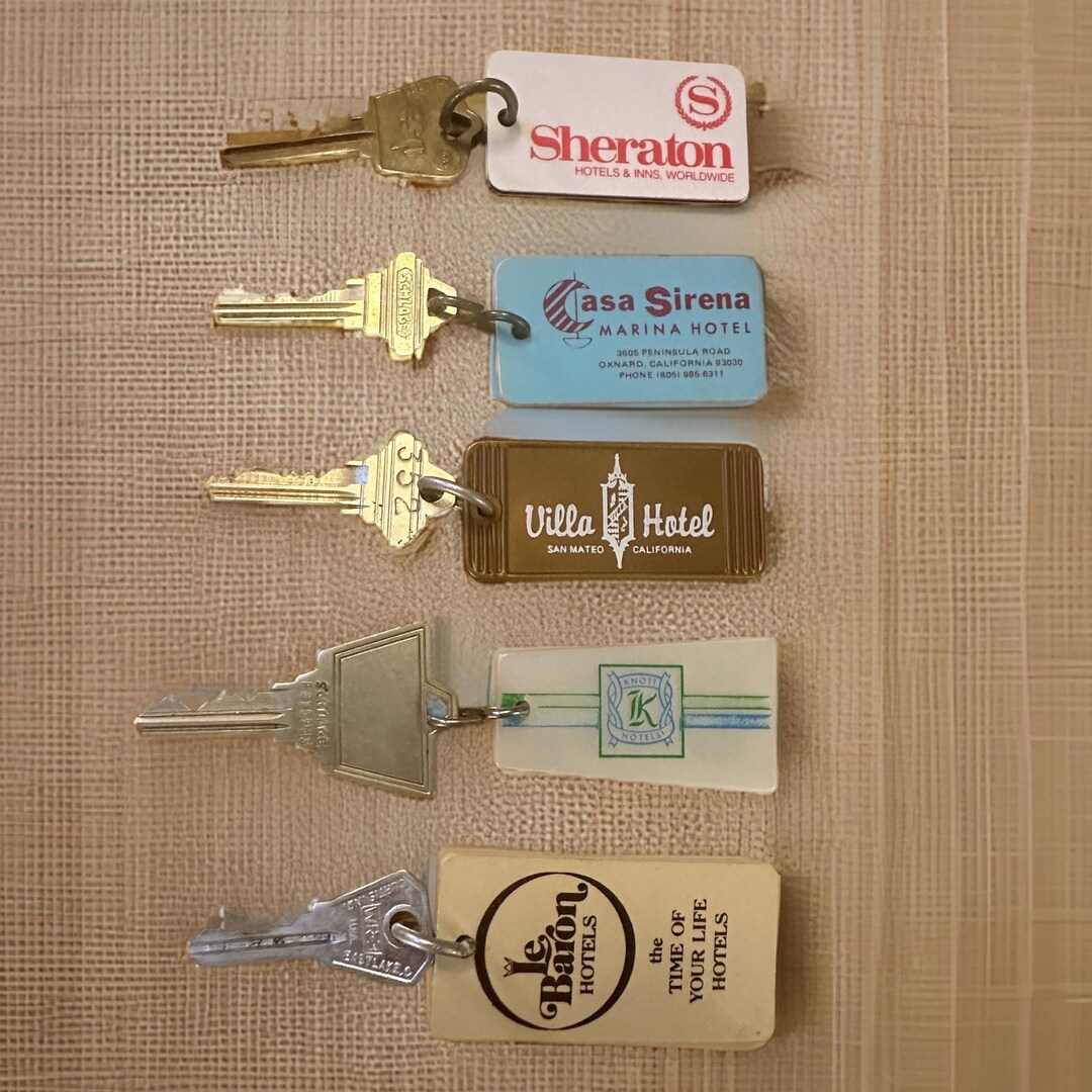 Vintage Hotel Key Collection - Set of 5 Unique Vintage Keys From Iconic ...