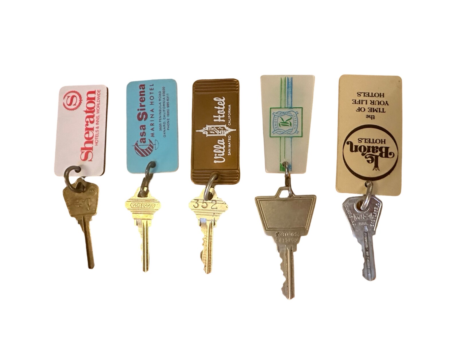 Vintage Hotel Key Collection Set of 5 Unique Vintage Keys From Iconic ...