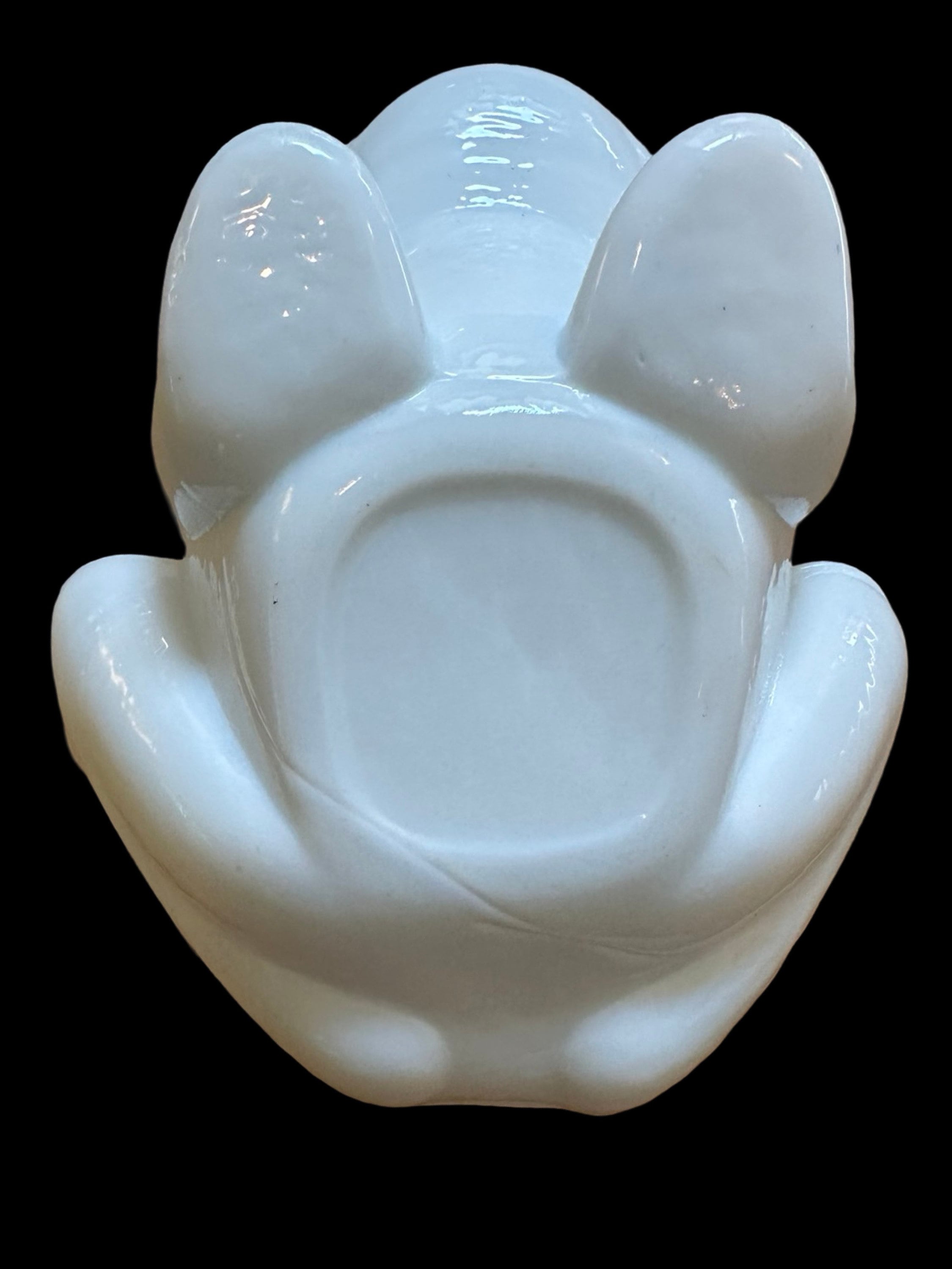 Vintage Milk Glass Frog Ashtray or Pipe Holder Adorable Trinket Dish or ...