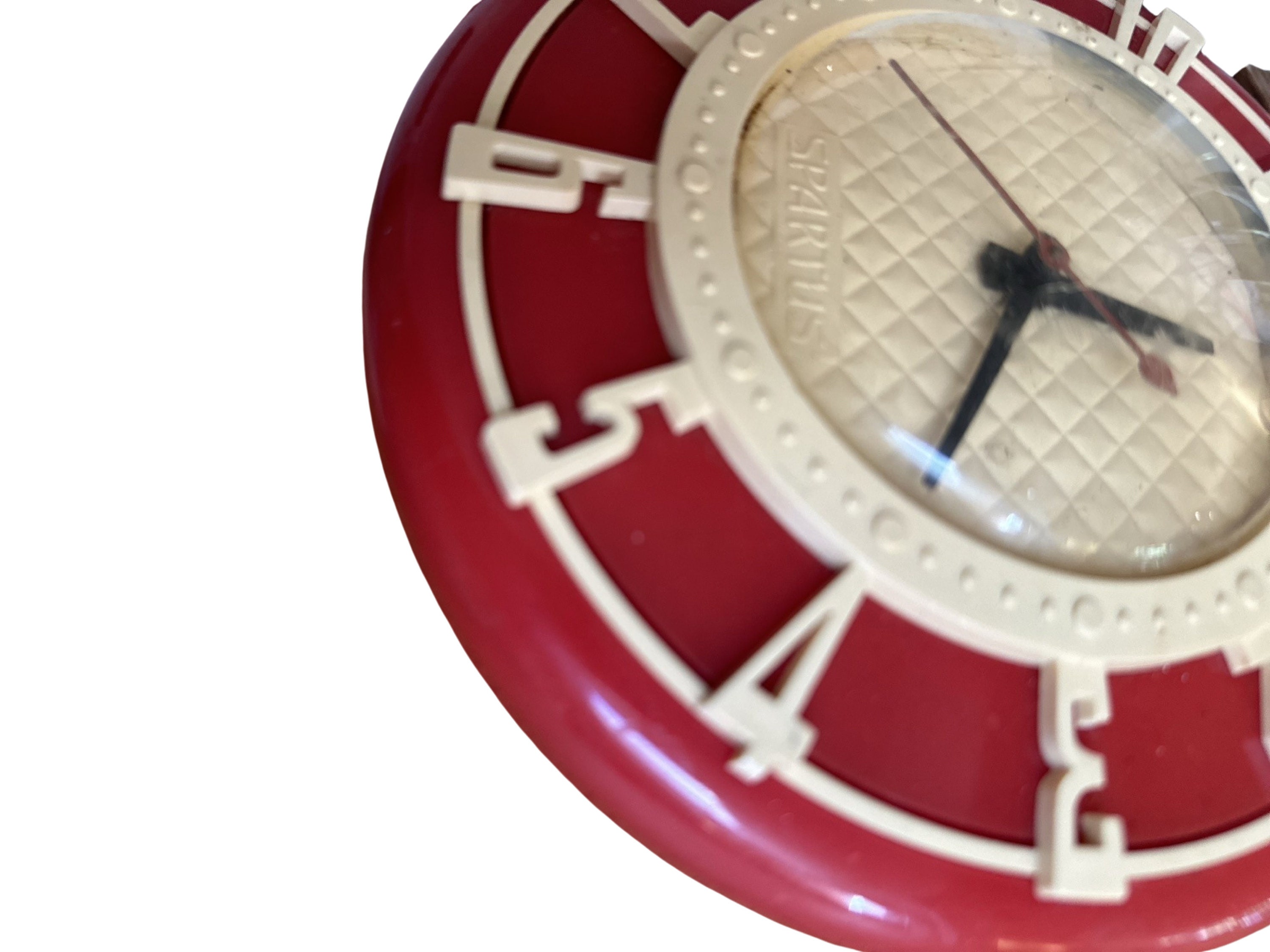 VINTAGE 1950's Spartus Retro Red Electric Wall Clock - Etsy