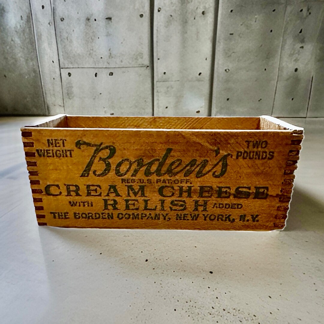 Vintage Borden’s Cream Cheese Wooden Box | Vintage Home Decor - Etsy