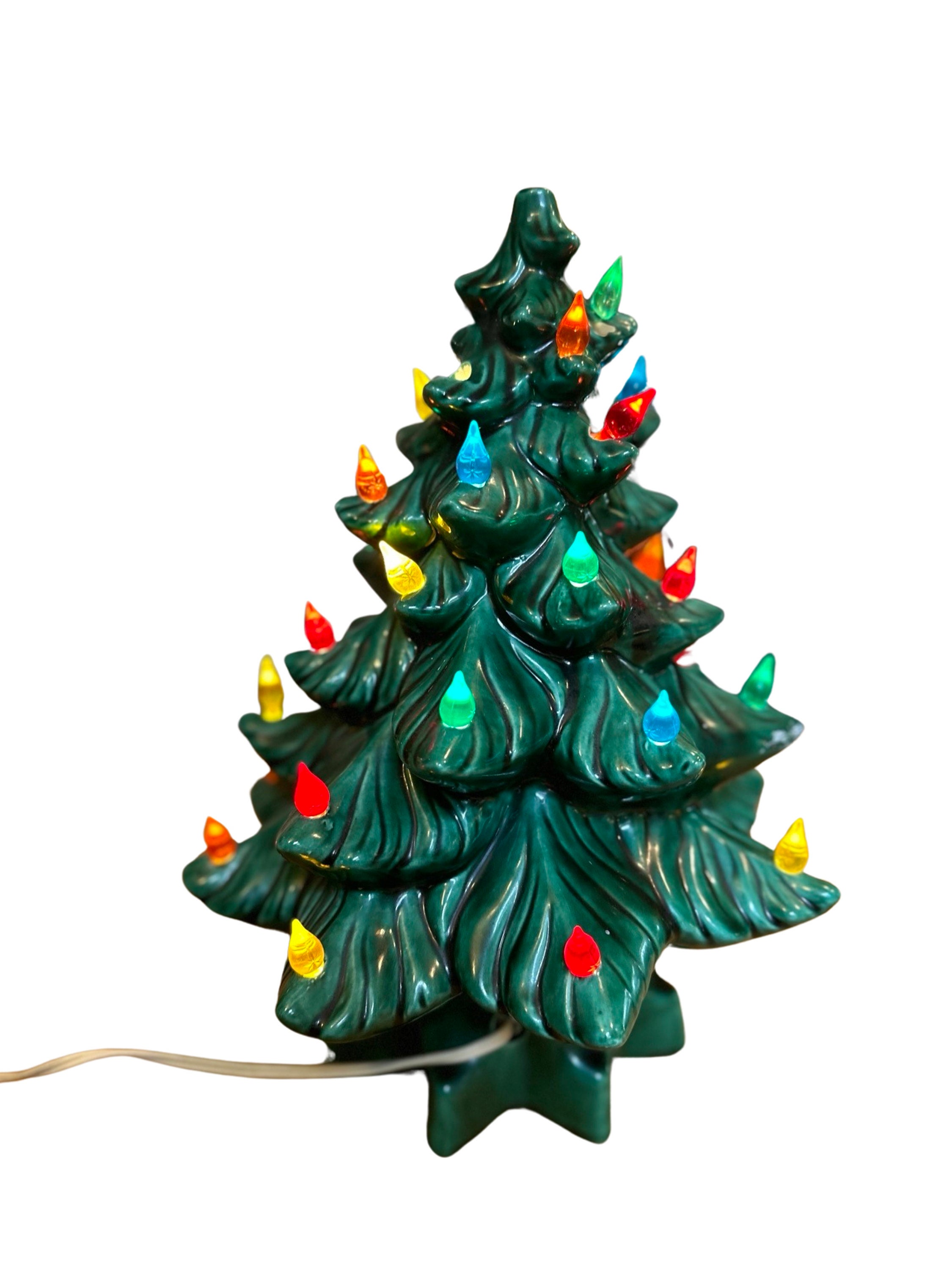 Vintage Green Ceramic Christmas Tree - Etsy