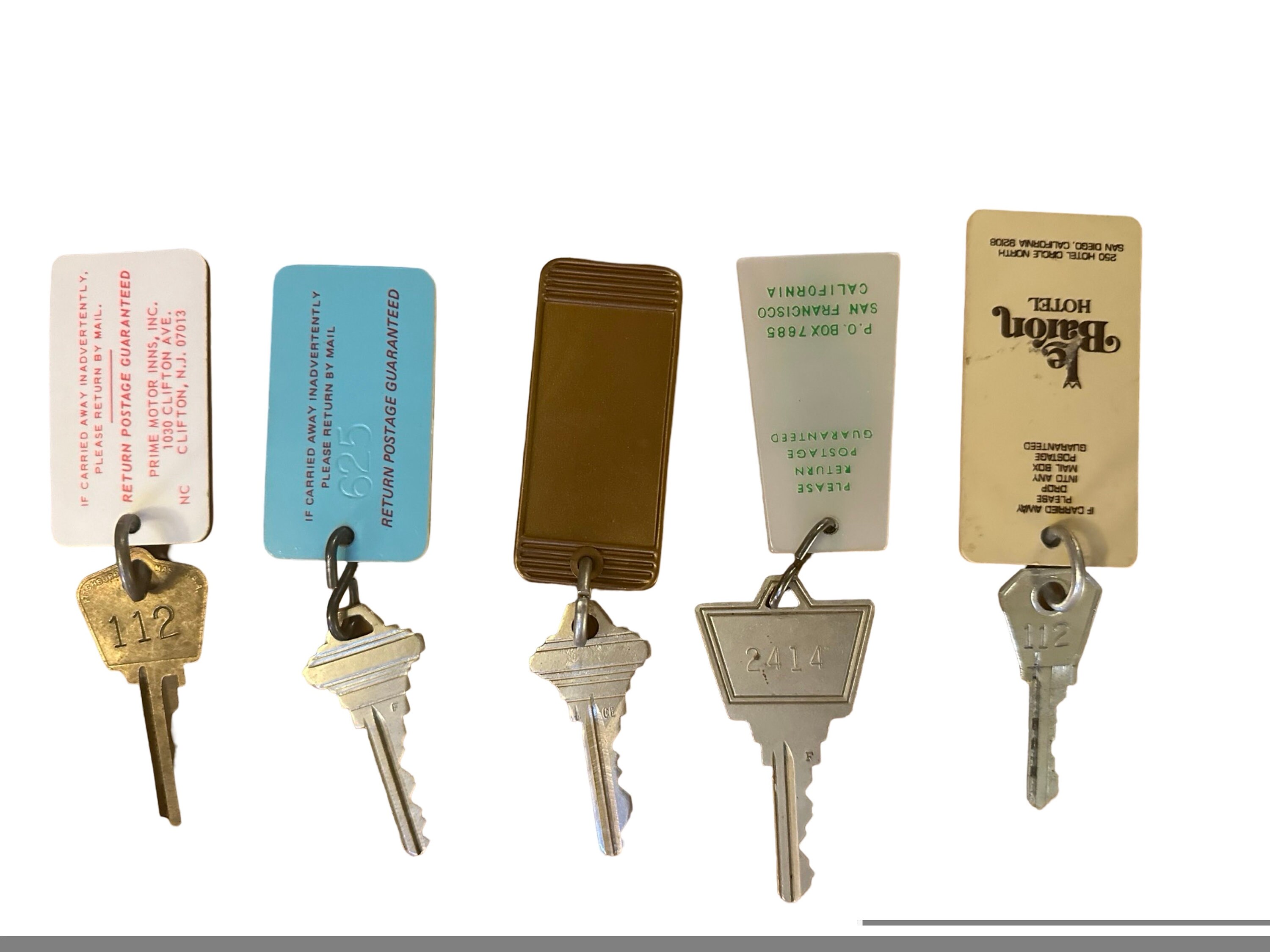 Vintage Hotel Key Collection Set of 5 Unique Vintage Keys From Iconic ...