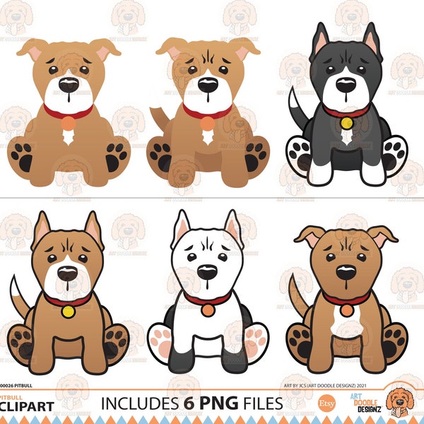 Pitbull Family Clip Art - Etsy