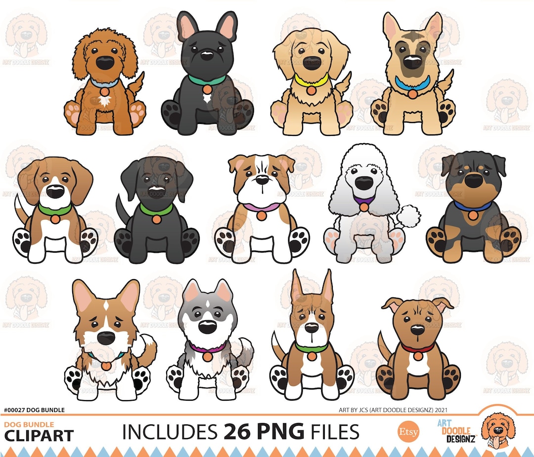 Dog Bundle Clipart, Commercial Use, Dog, Puppy, Pets, Dogs, Graphics ...
