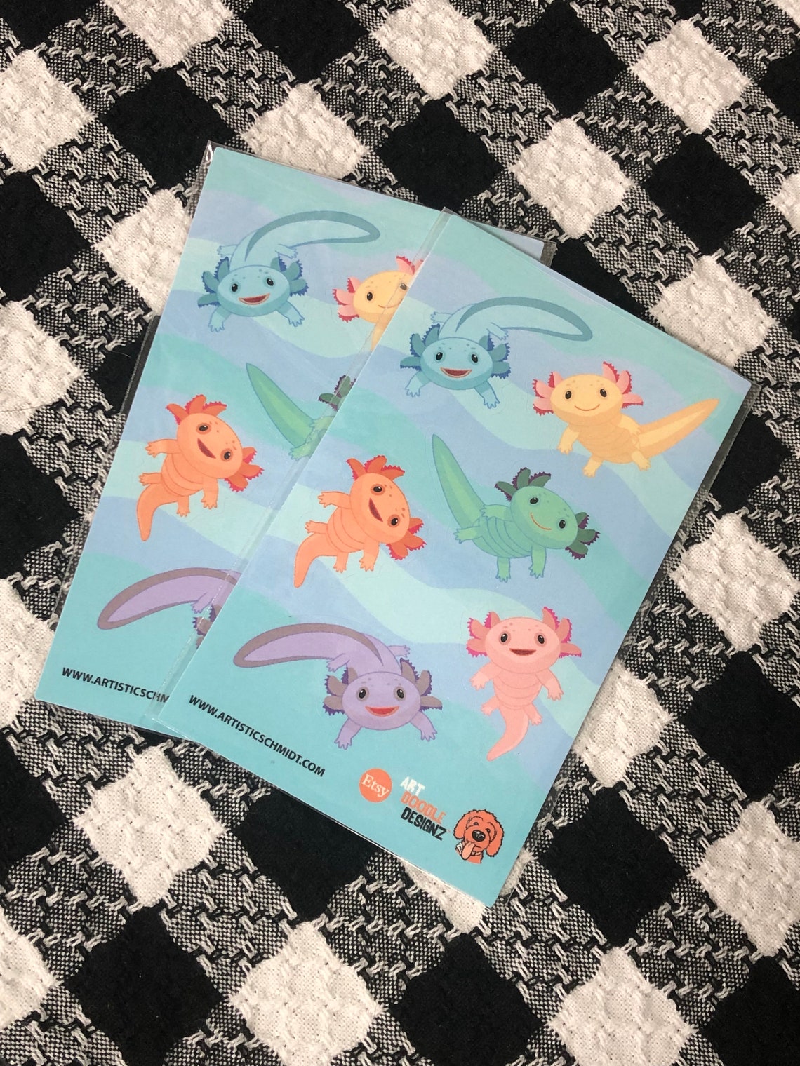 2 Adorable Axolotl Sticker Sheets (6 Stickers per Sheet) Indoor ...