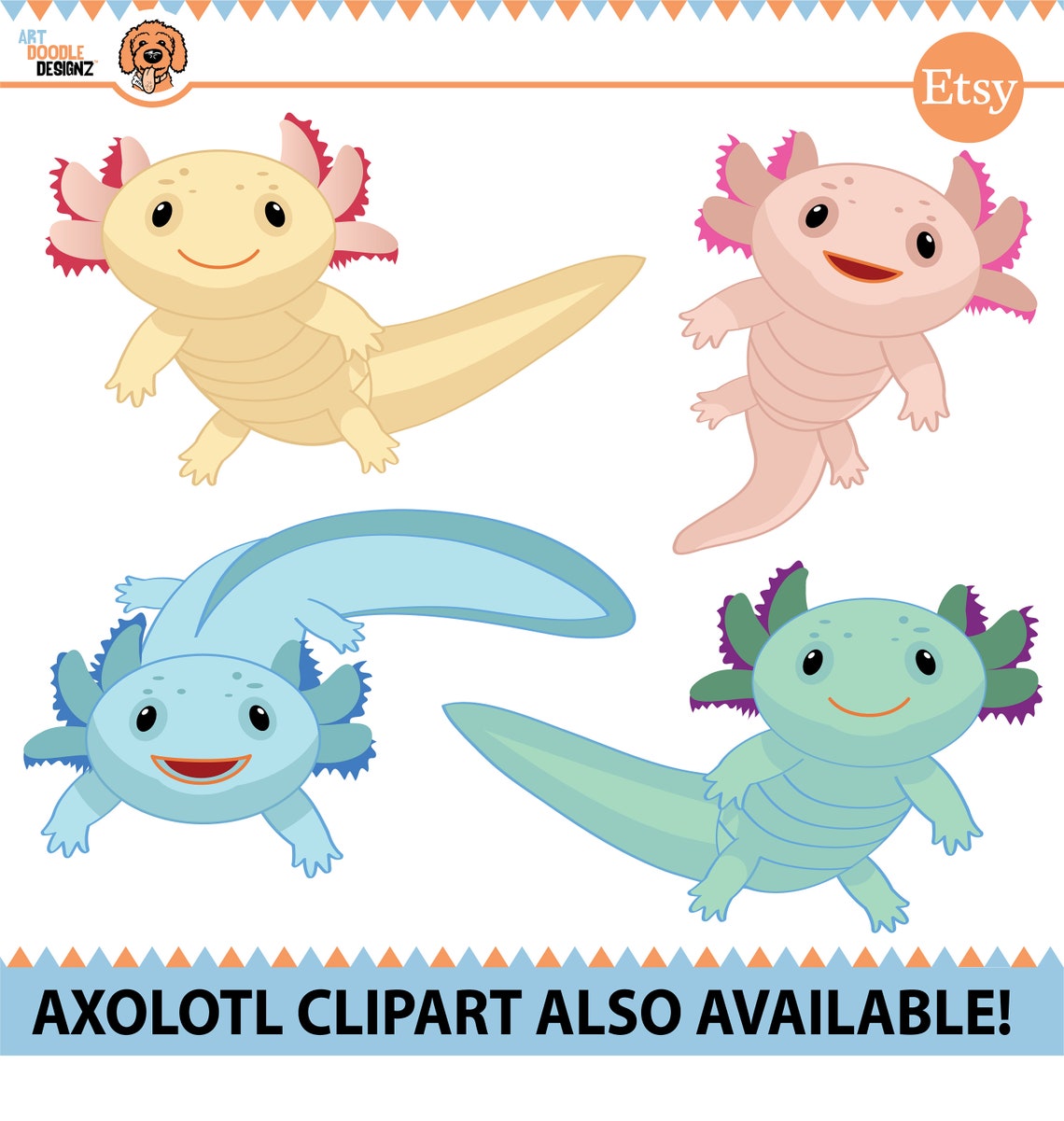 4 Axolotls Layered SVG. Amphibian. Pet. Cricut Cut Digital Cut Files ...