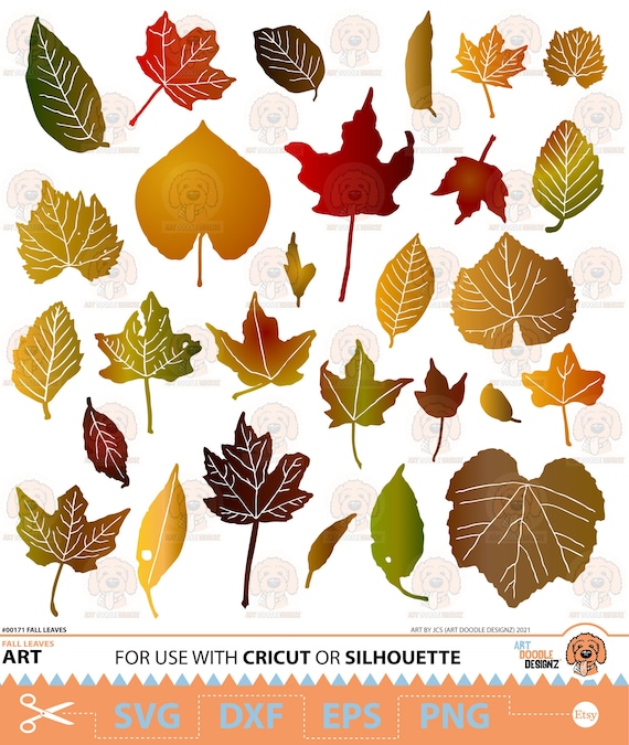 Fall Leaves Bundle SVG. svg Set. Cricut cut files layered | Etsy