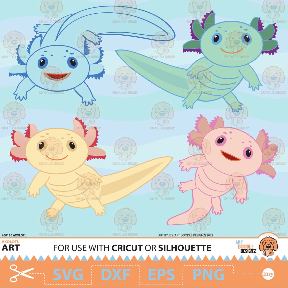 4 Axolotls Layered SVG. Amphibian. Pet. Cricut Cut Digital Cut Files ...