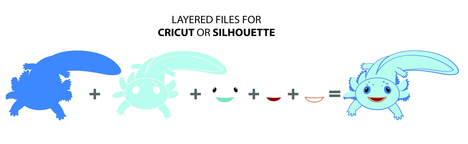 4 Axolotls Layered SVG. Amphibian. Pet. Cricut Cut Digital Cut Files ...