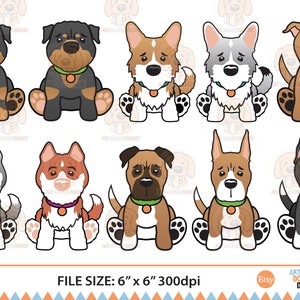 Dog Bundle Clipart, Commercial Use, Dog, Puppy, Pets, Dogs, Graphics ...
