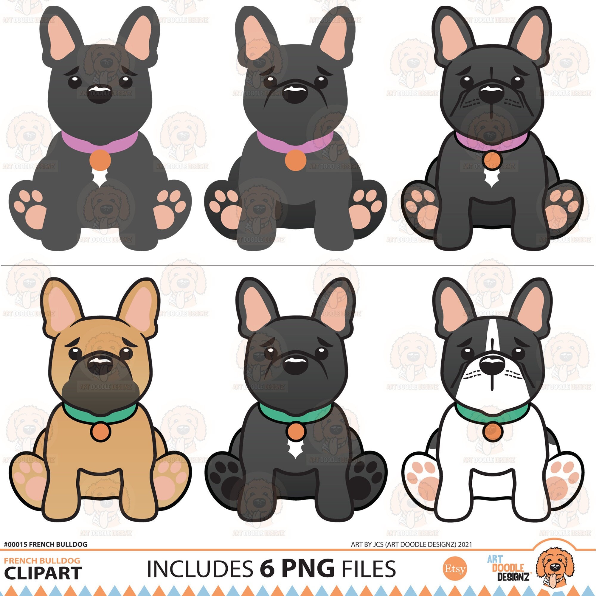 French Bulldog Clipart, Puppy Dog PNG Graphics (digital Download) - Etsy