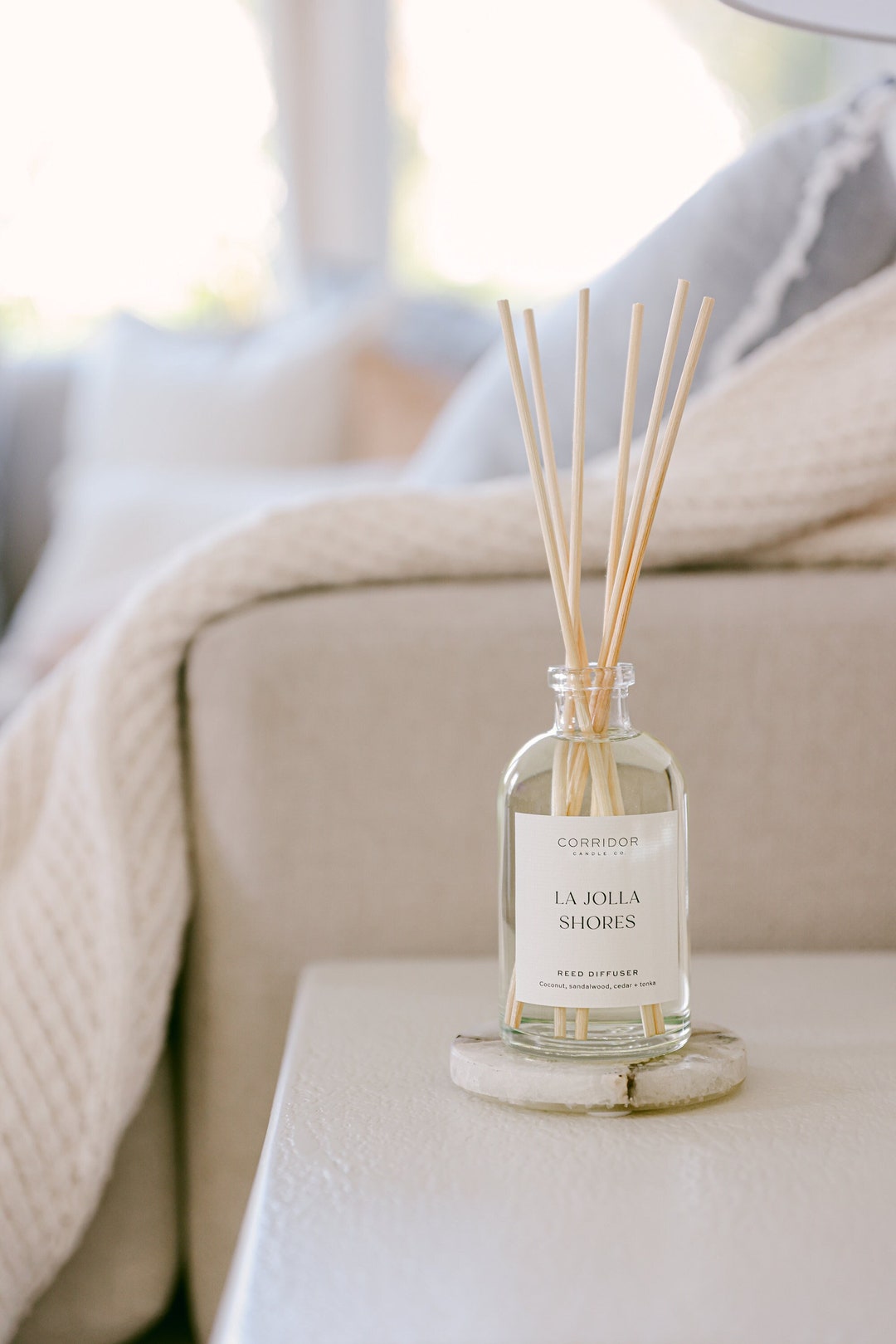 La Jolla Shores Reed Diffuser | Beachy Coconut, Sandalwood Scent - Etsy