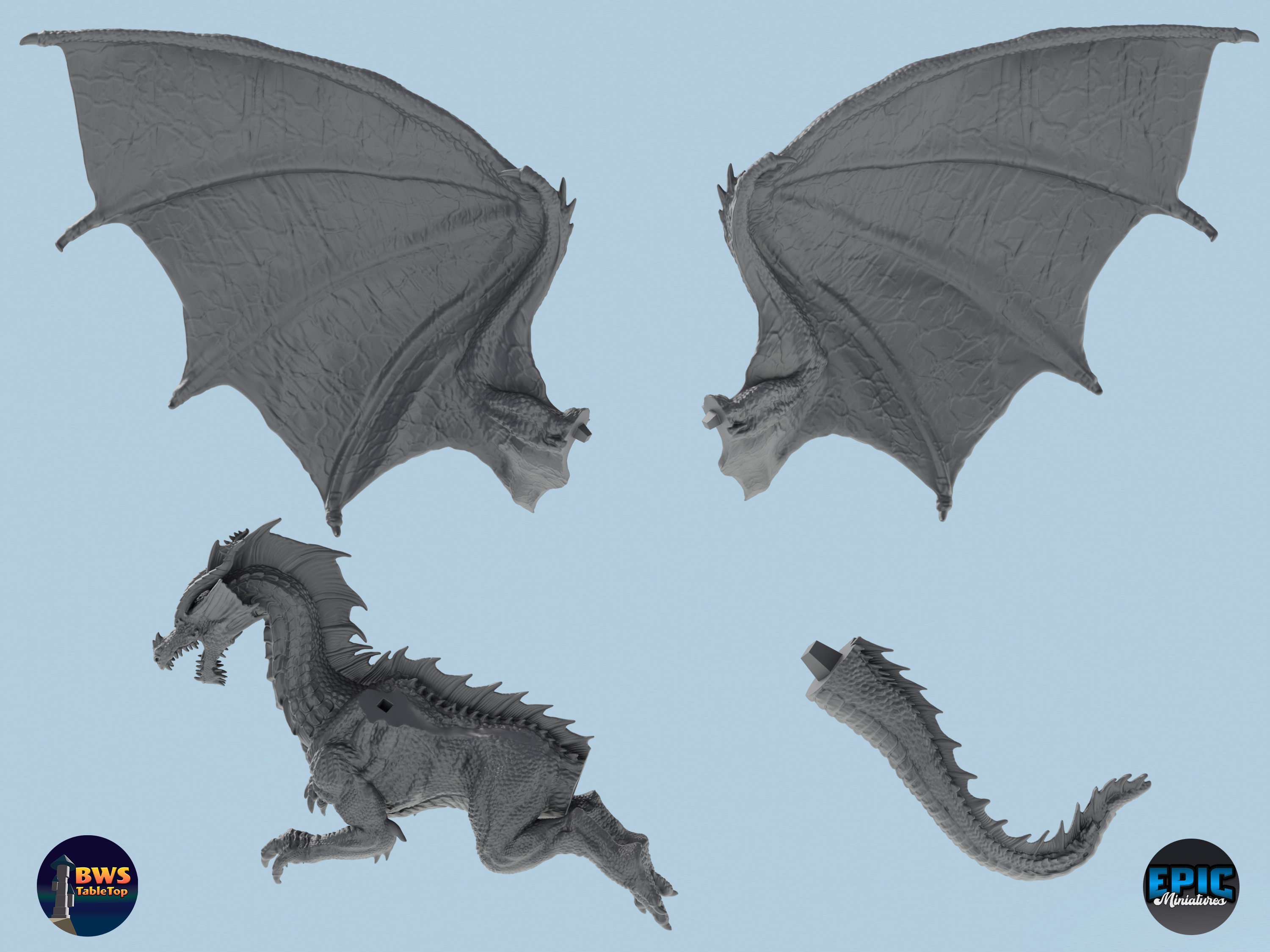 Adult Red Dragon 3D Printed Tabletop Resin Miniatures D&D - Etsy
