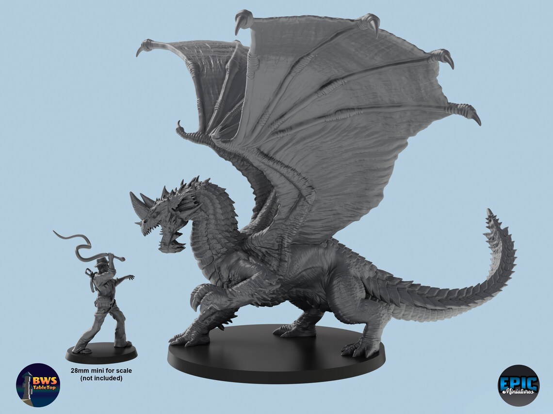 Adult Blue Dragon 3D Printed Tabletop Resin Miniatures D&D | Etsy