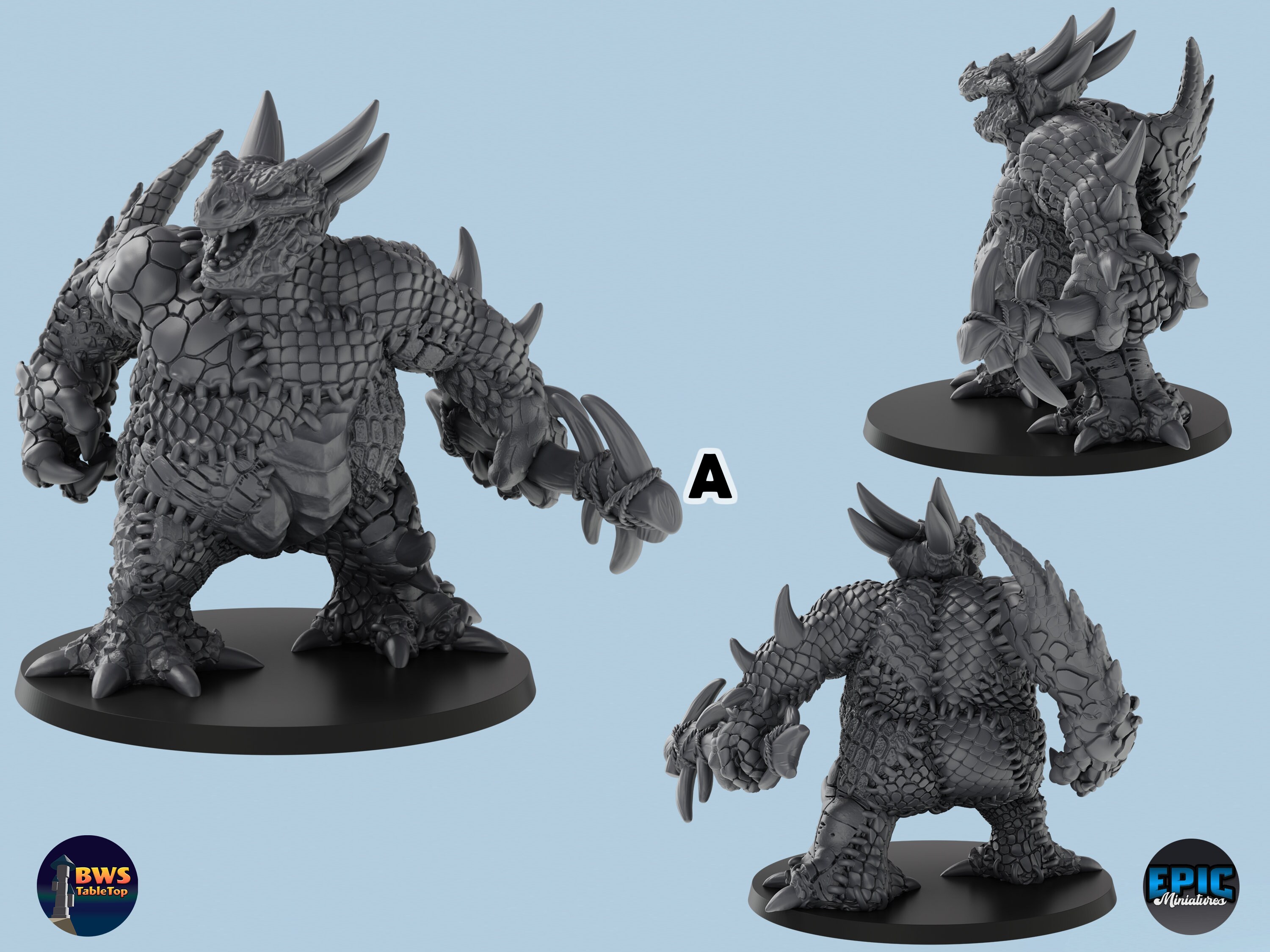 Skin Stitch Dragon | 3 Poses | 3D Printed Tabletop Resin Miniatures | D ...