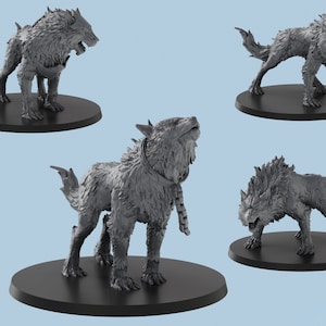 Fenrir Wolf | 4 Poses | 3D Printed Tabletop Miniatures | D&D TTRPG - Etsy