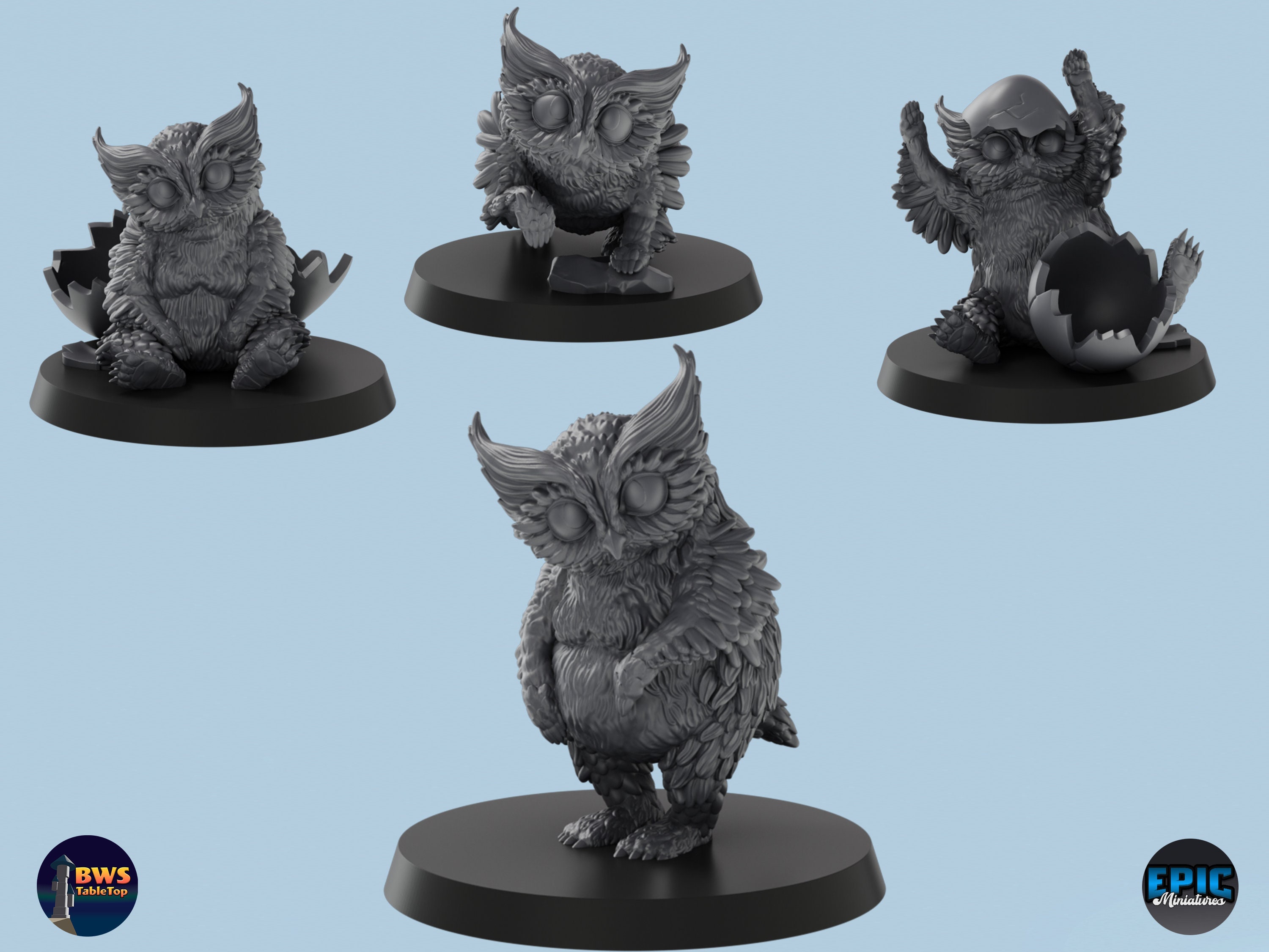 Owlbear Baby 4 Poses 3D Printed Tabletop Resin Miniatures - Etsy