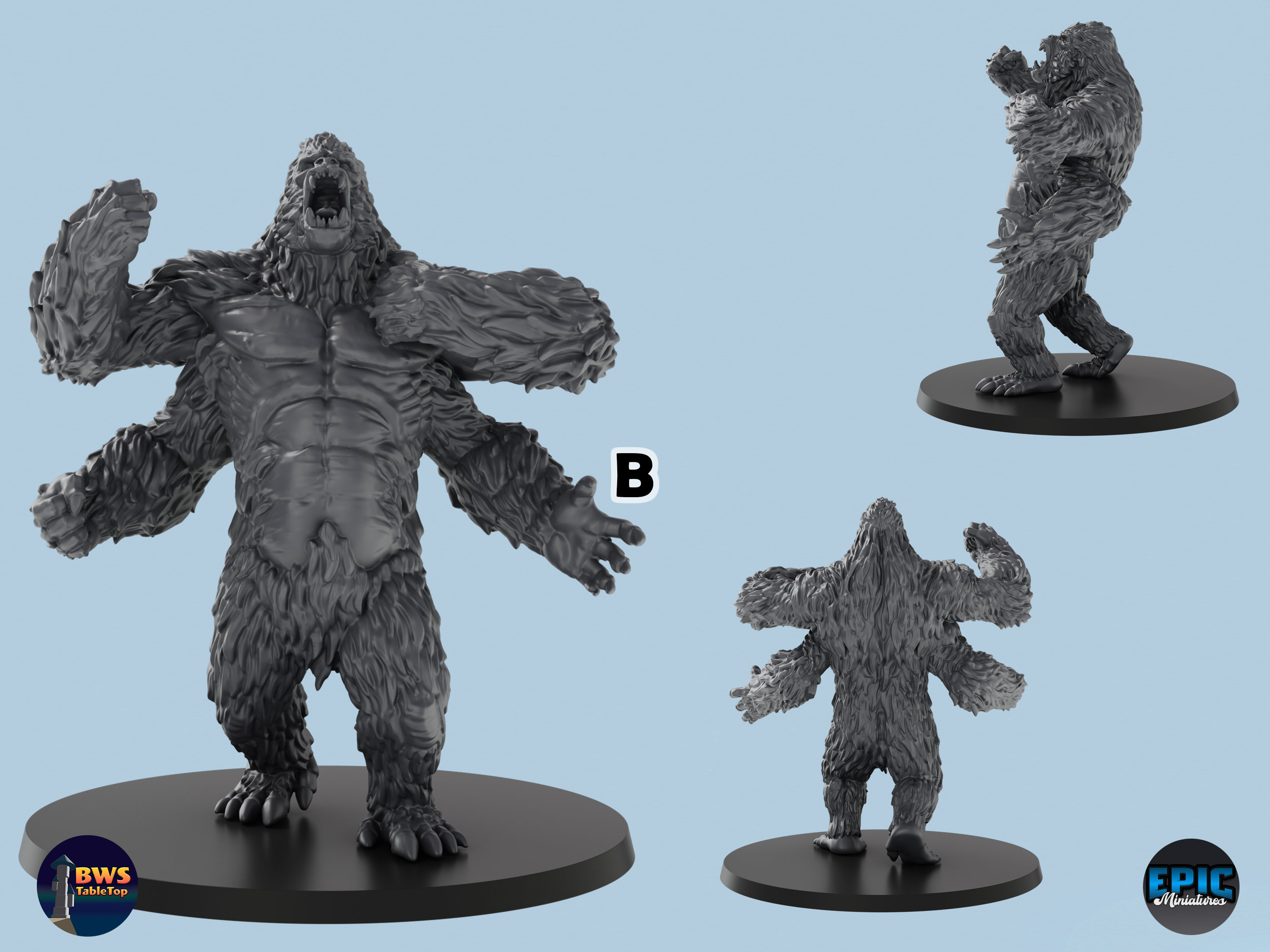 Girallon 5 Poses 3D Printed Tabletop Resin Miniatures | Etsy