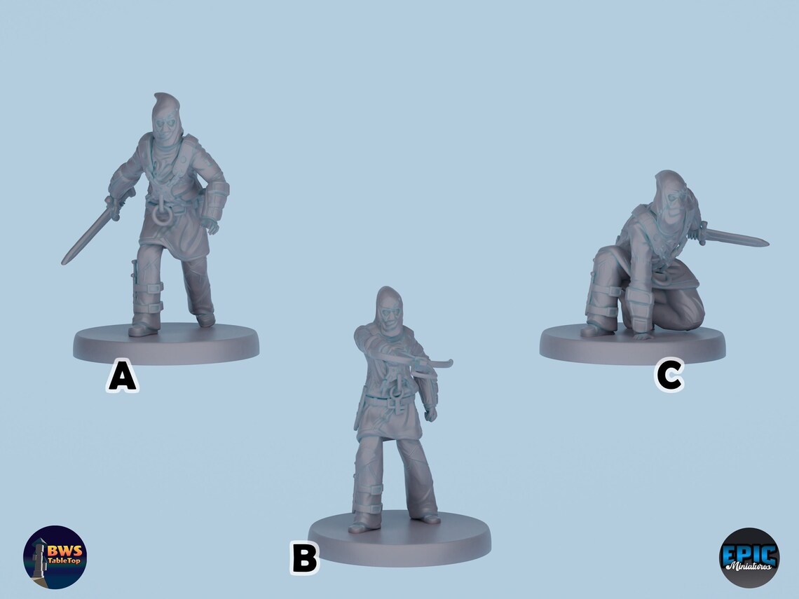 Masked Murderer 3 Poses 3D Printed Tabletop Resin | Etsy