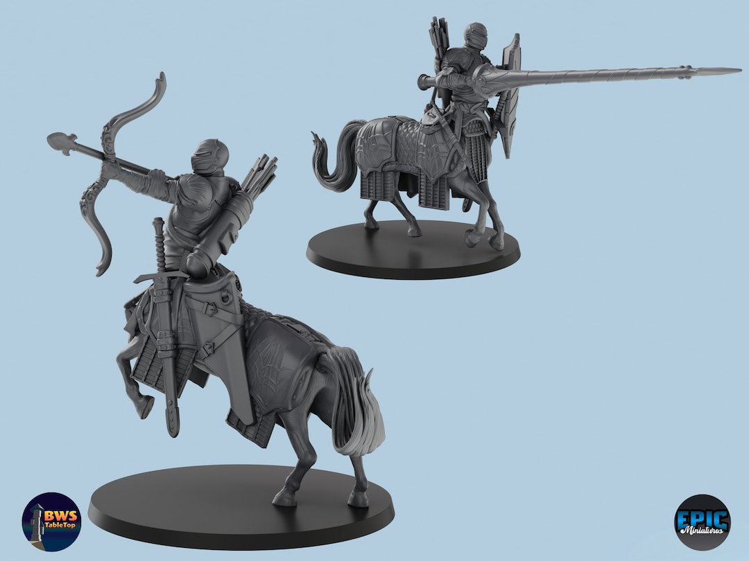 Centaur Knight | 2 Poses | 3D Printed Tabletop Miniatures | D&D TTRPG ...