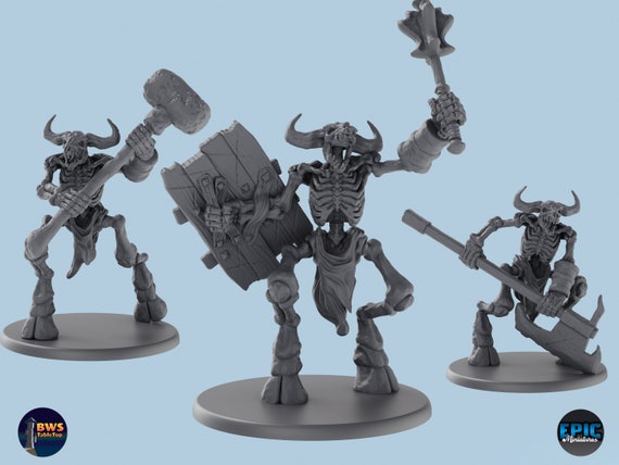 Minotaur Skeleton 3 Poses 3D Printed Tabletop Resin | Etsy
