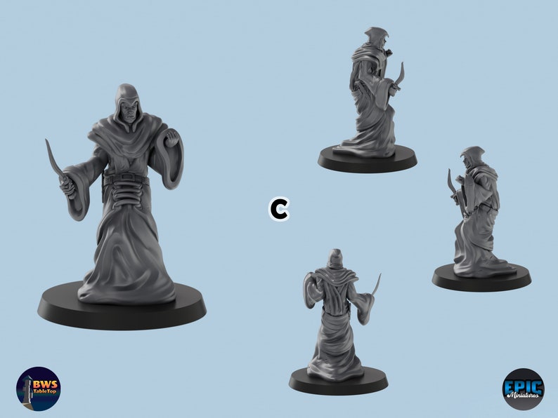 Yellow Cultist 3 Poses 3D Printed Tabletop Resin - Etsy