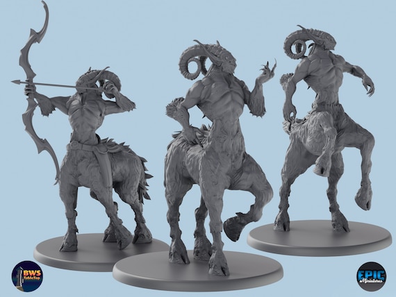 Centauroid Satyr 3 Poses 3D Printed Tabletop Resin | Etsy Singapore