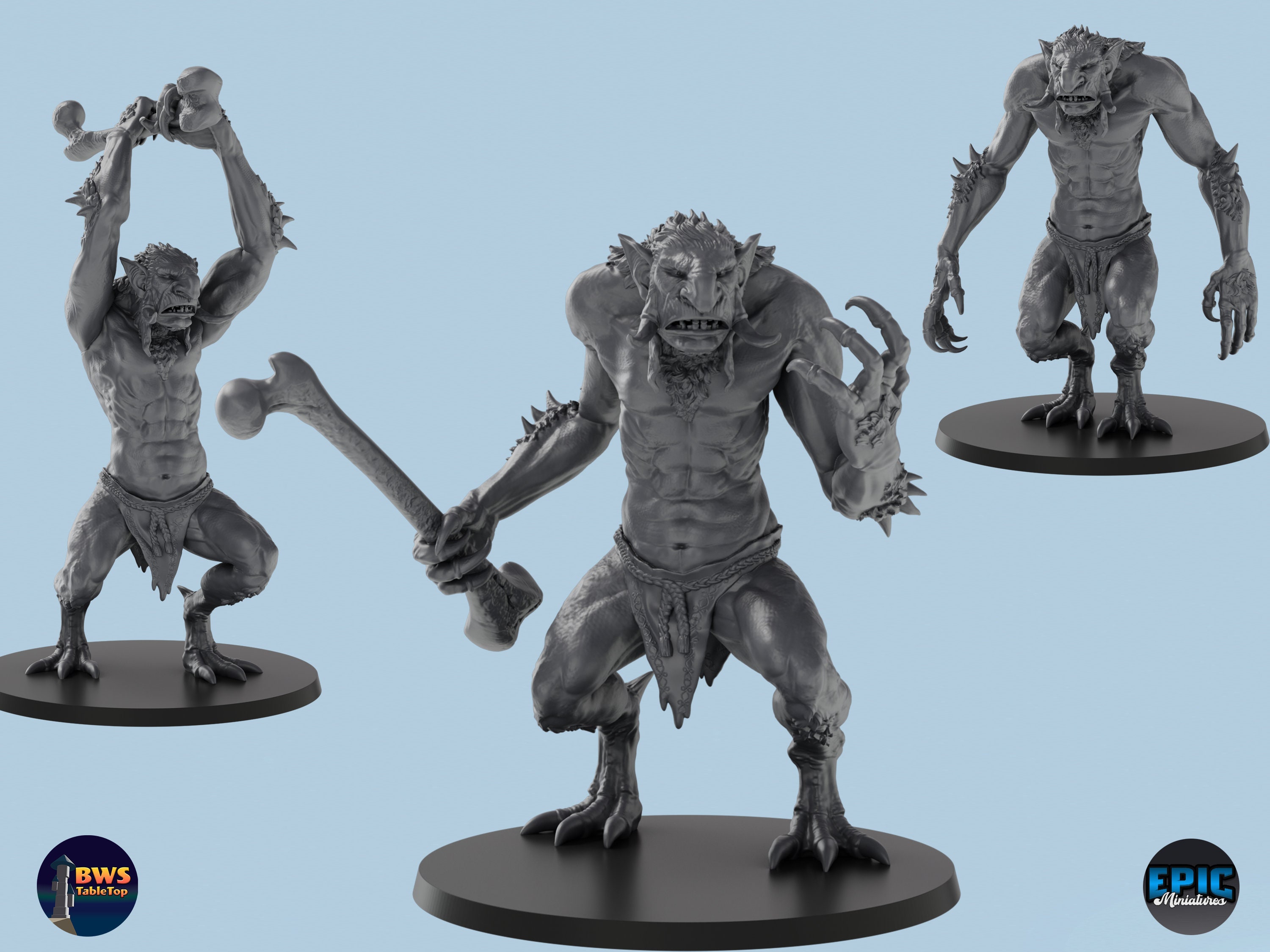 Forest Troll 3 Poses 3D Printed Tabletop Resin Miniatures - Etsy