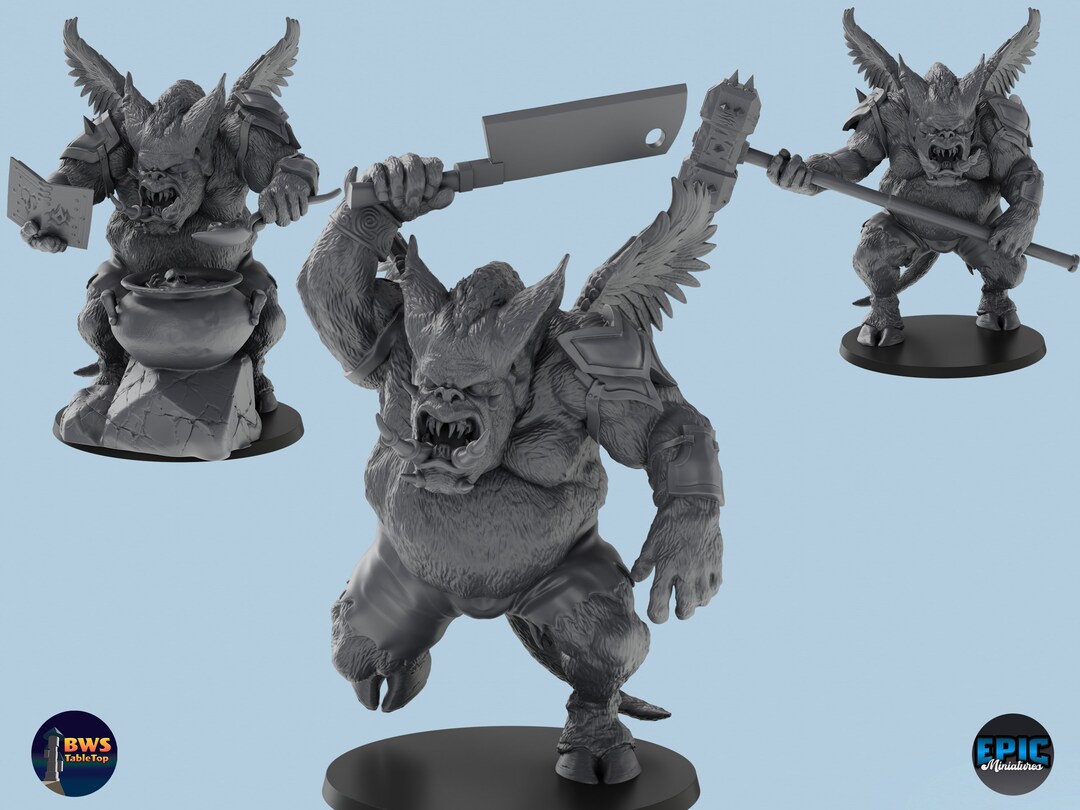 Pig Demon | 3 Poses | 3D Printed Tabletop Resin Miniatures | D&D TTRPG ...