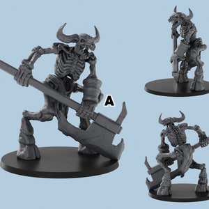 Minotaur Skeleton | 3 Poses | 3D Printed Tabletop Resin Miniatures | D ...