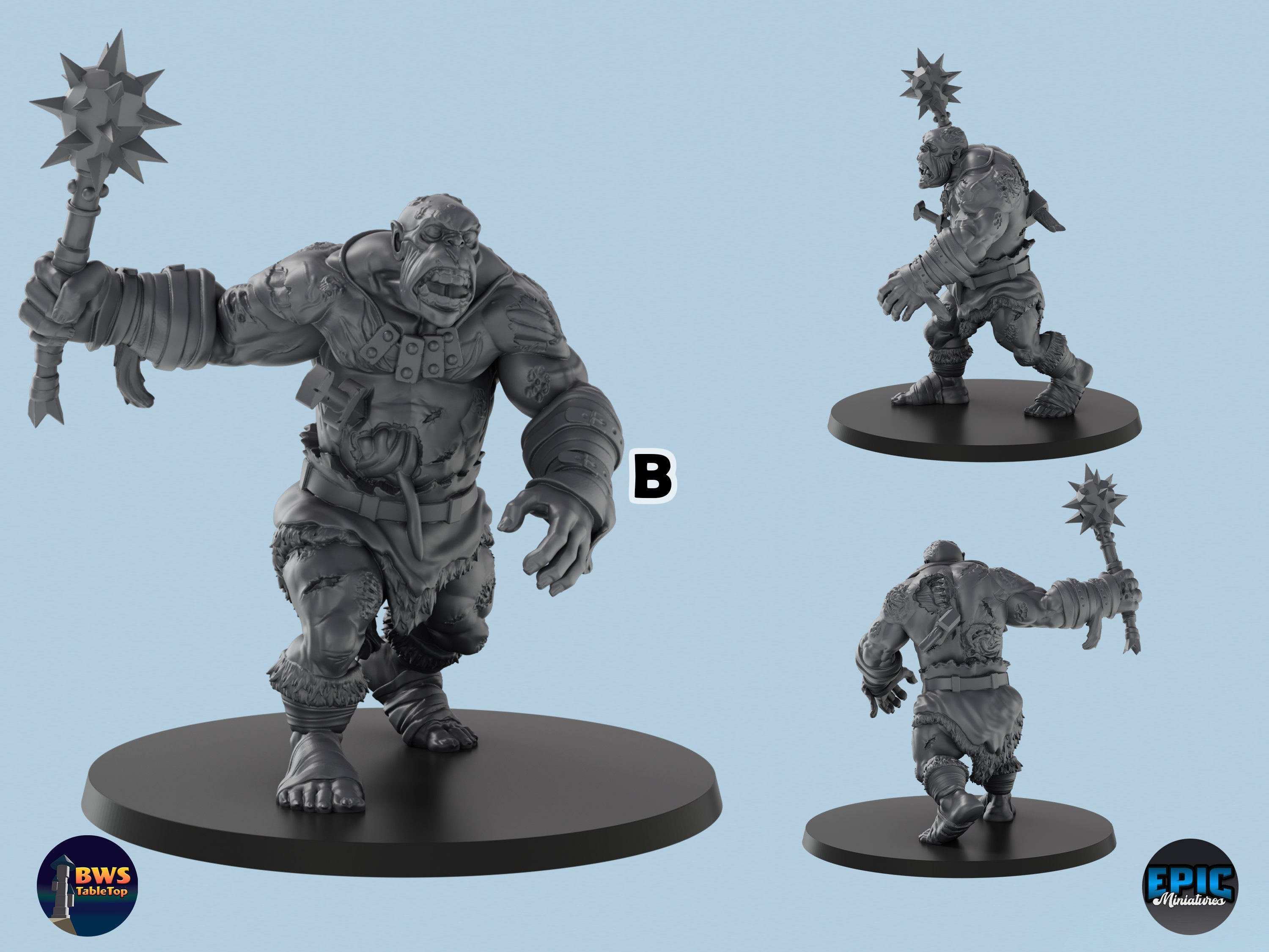 Ogre Zombie | 3 Poses | 3D Printed Tabletop Resin Miniatures | D&D ...