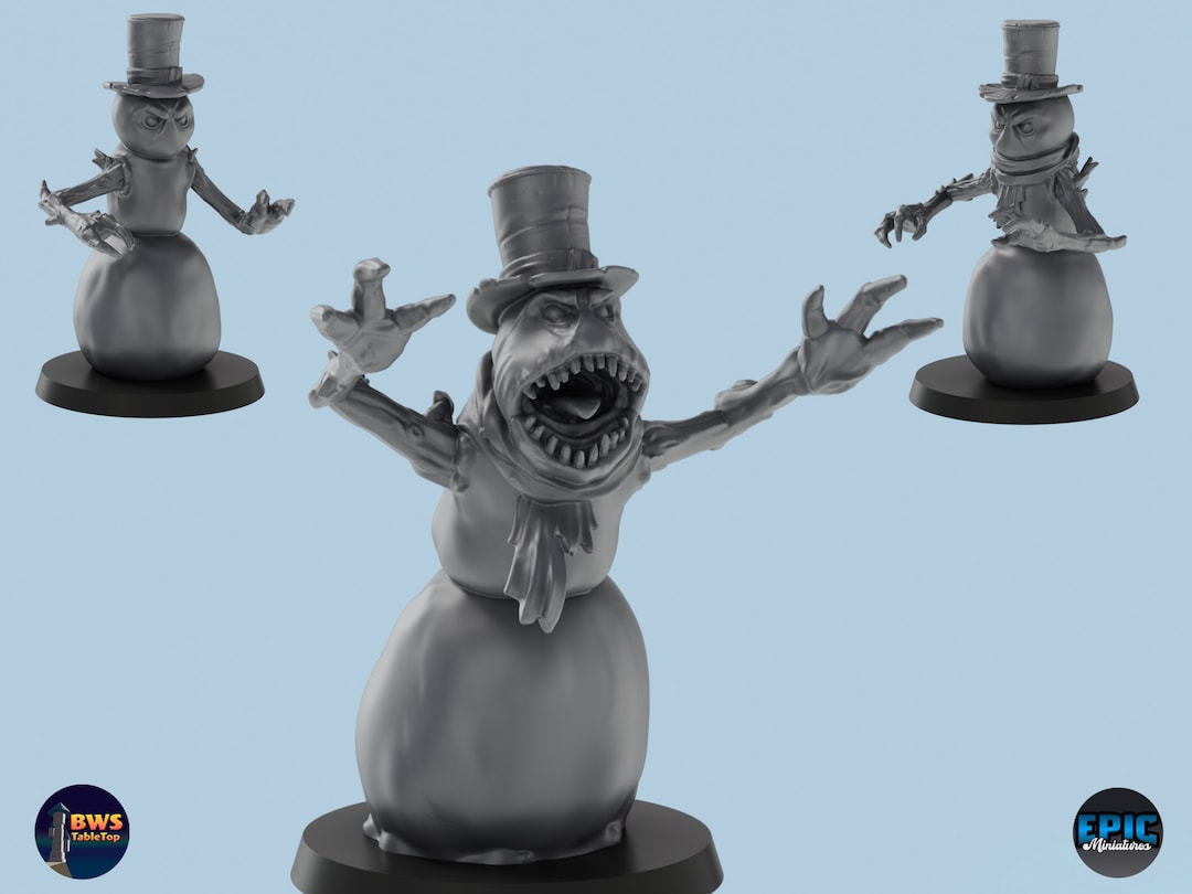 Animated Snowman | 3 Poses | 3D Printed Tabletop Resin Miniatures | D&D ...