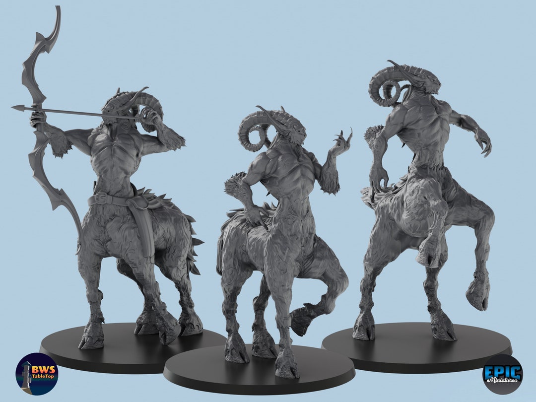 Centauroid Satyr | 3 Poses | 3D Printed Tabletop Resin Miniatures | D&D ...