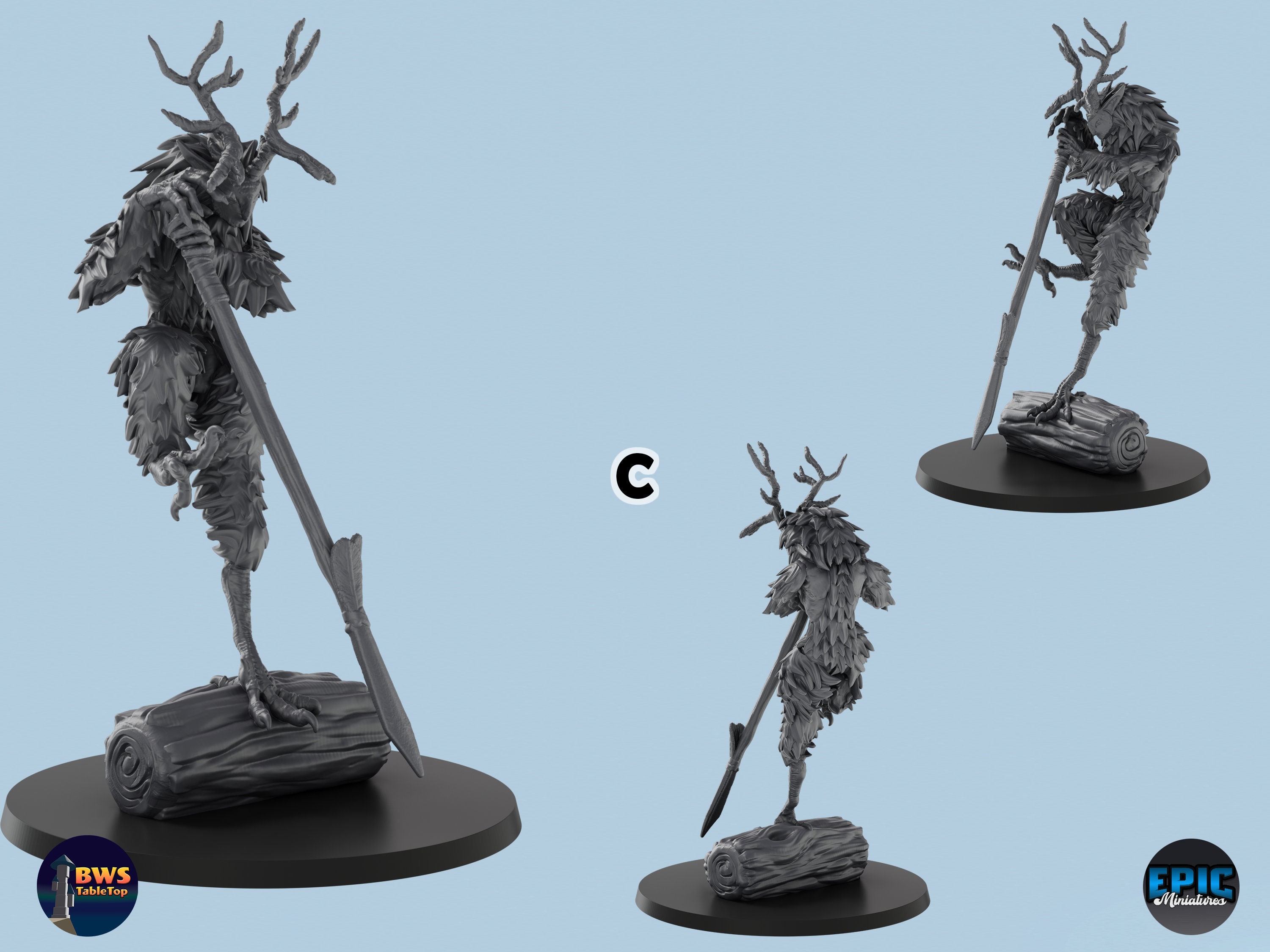 Were-owl 3 Poses 3D Printed Tabletop Resin Miniatures - Etsy