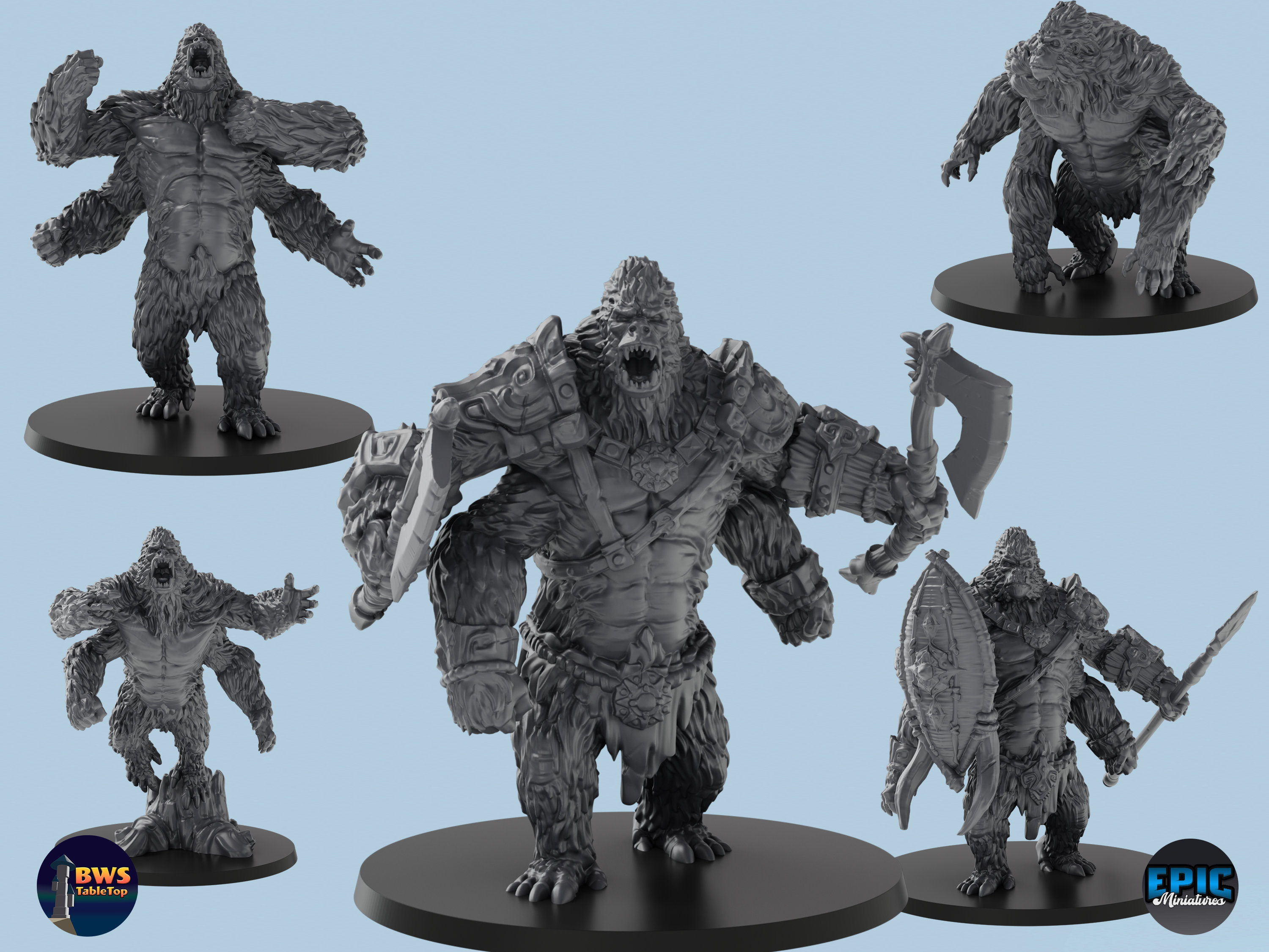 Girallon 5 Poses 3D Printed Tabletop Resin Miniatures | Etsy