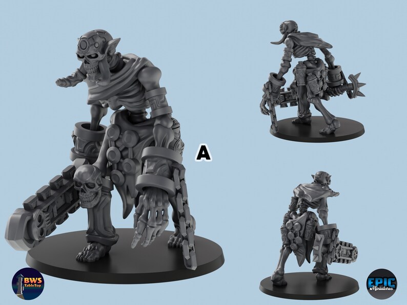 Troll Skeleton | 2 Poses | 3D Printed Tabletop Resin Miniatures | D&D ...
