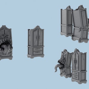 Wardrobe Mimic Set | 3D Printed Tabletop Resin Miniatures | D&D TTRPG ...