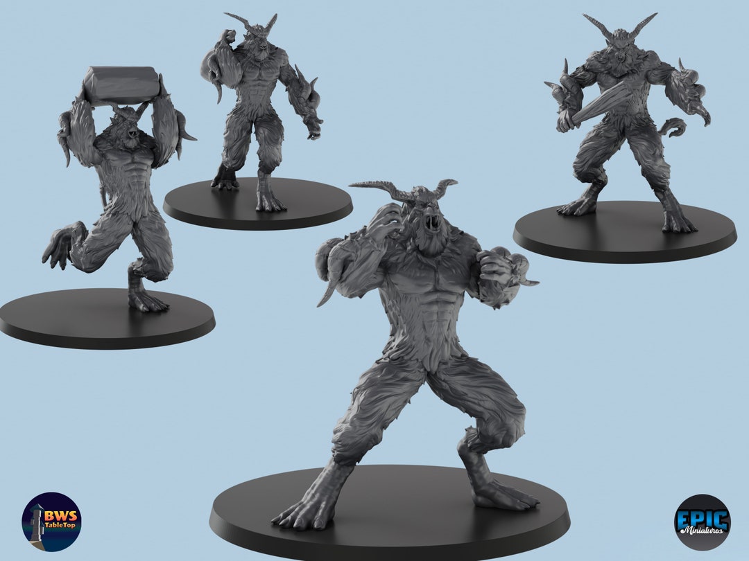 Big Foot Yeti | 4 Poses | 3D Printed Tabletop Resin Miniatures | D&D ...