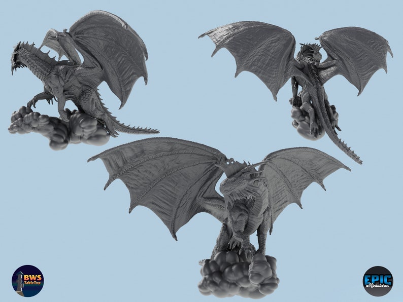 Adult Silver Dragon 3D Printed Tabletop Miniatures D&D - Etsy