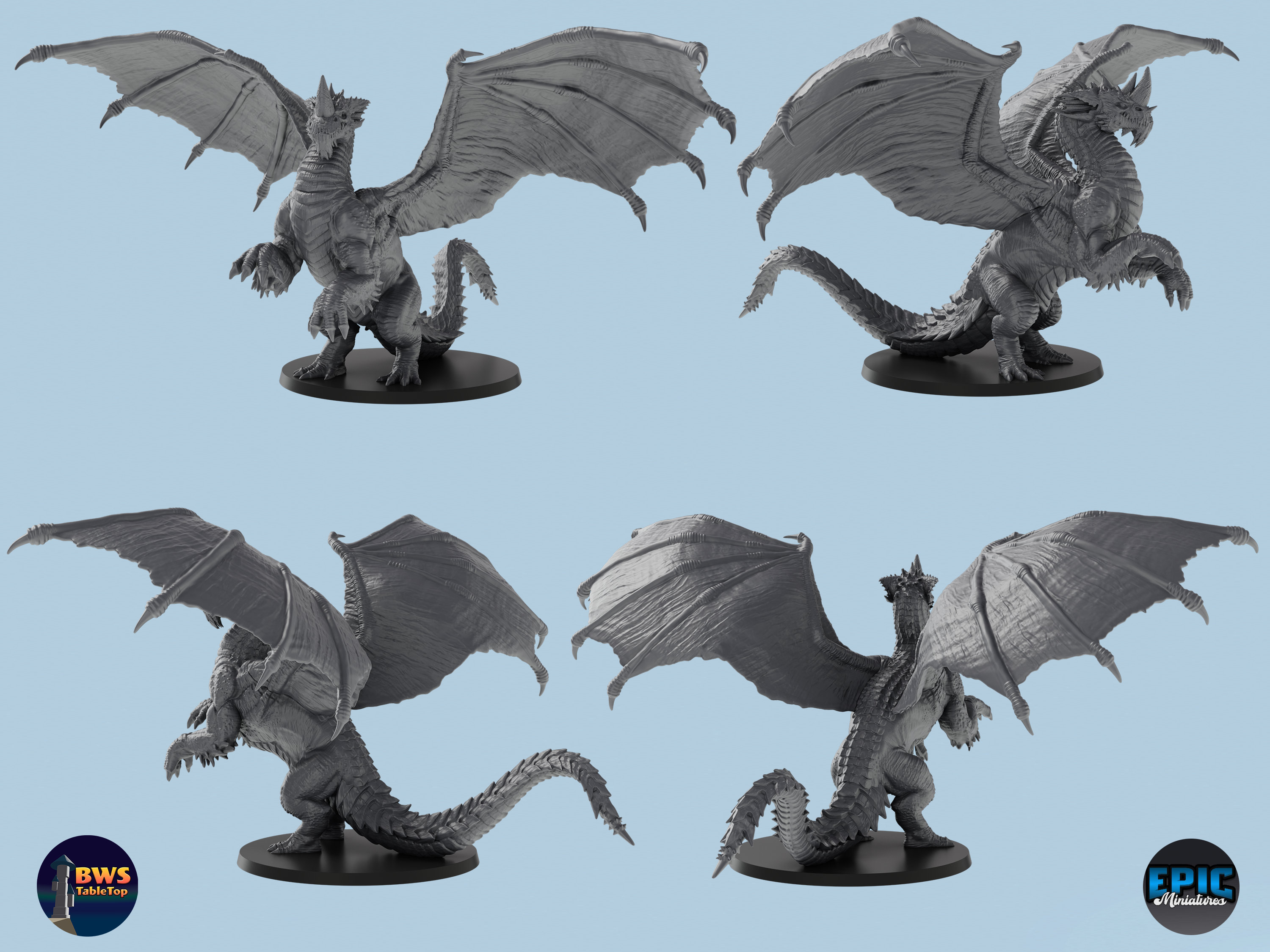 Young Blue Dragon | 3D Printed Tabletop Resin Miniatures | D&D TTRPG - Etsy