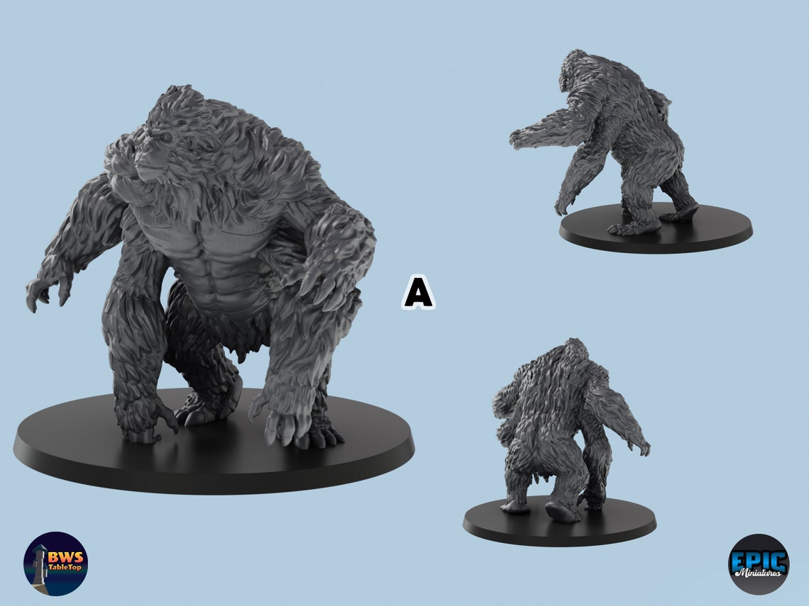 Girallon 5 Poses 3D Printed Tabletop Resin Miniatures | Etsy