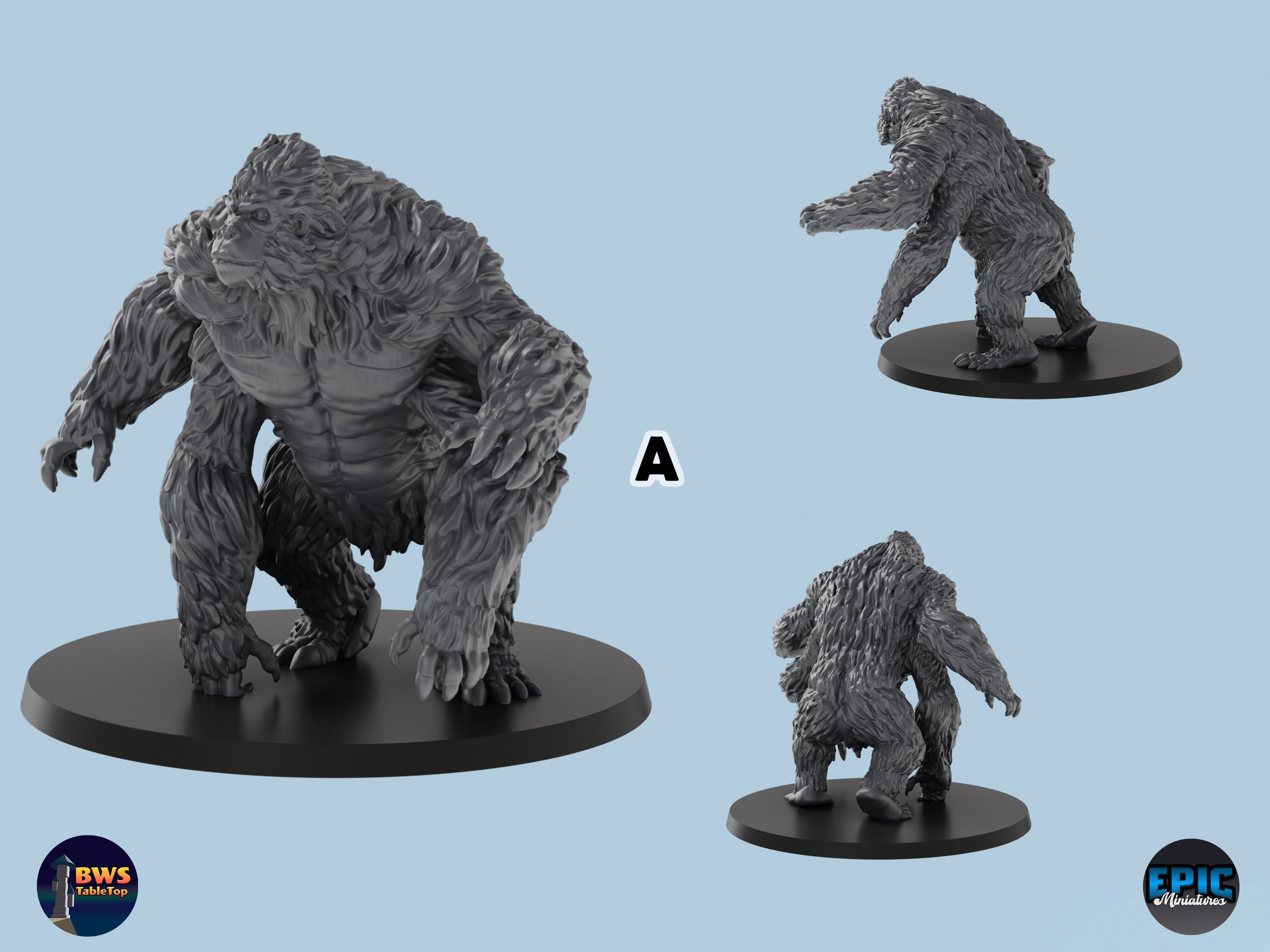 Girallon 5 Poses 3D Printed Tabletop Resin Miniatures | Etsy