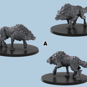 Winter Wolf | 4 Poses | 3D Printed Tabletop Resin Miniatures | D&D ...