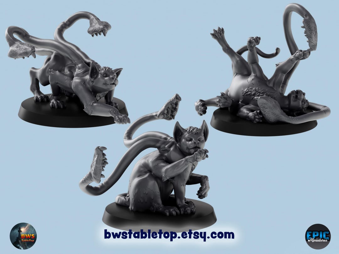 Baby Phase Panther | 3 Poses | 3D Printed Tabletop Miniatures | D&D ...