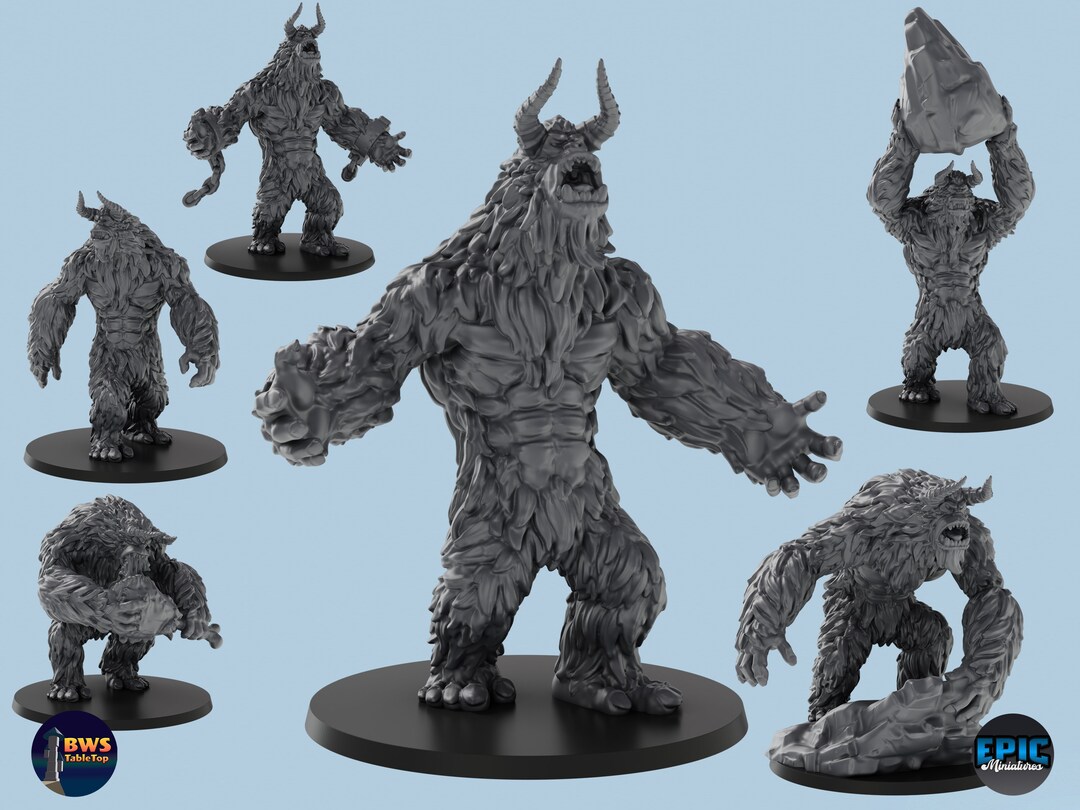 Yeti | 6 Poses | 3D Printed Tabletop Resin Miniatures | D&D TTRPG - Etsy