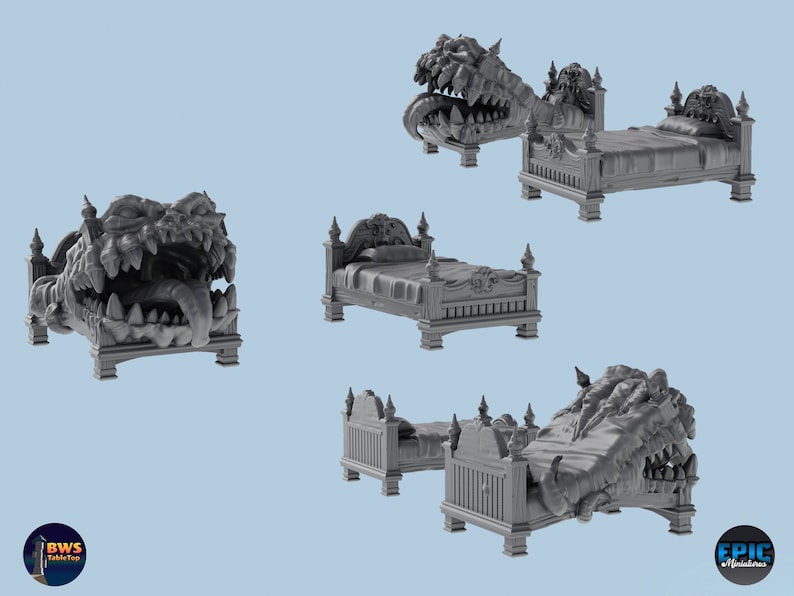 Bed Mimic Set 3D Printed Tabletop Resin Miniatures D&D - Etsy