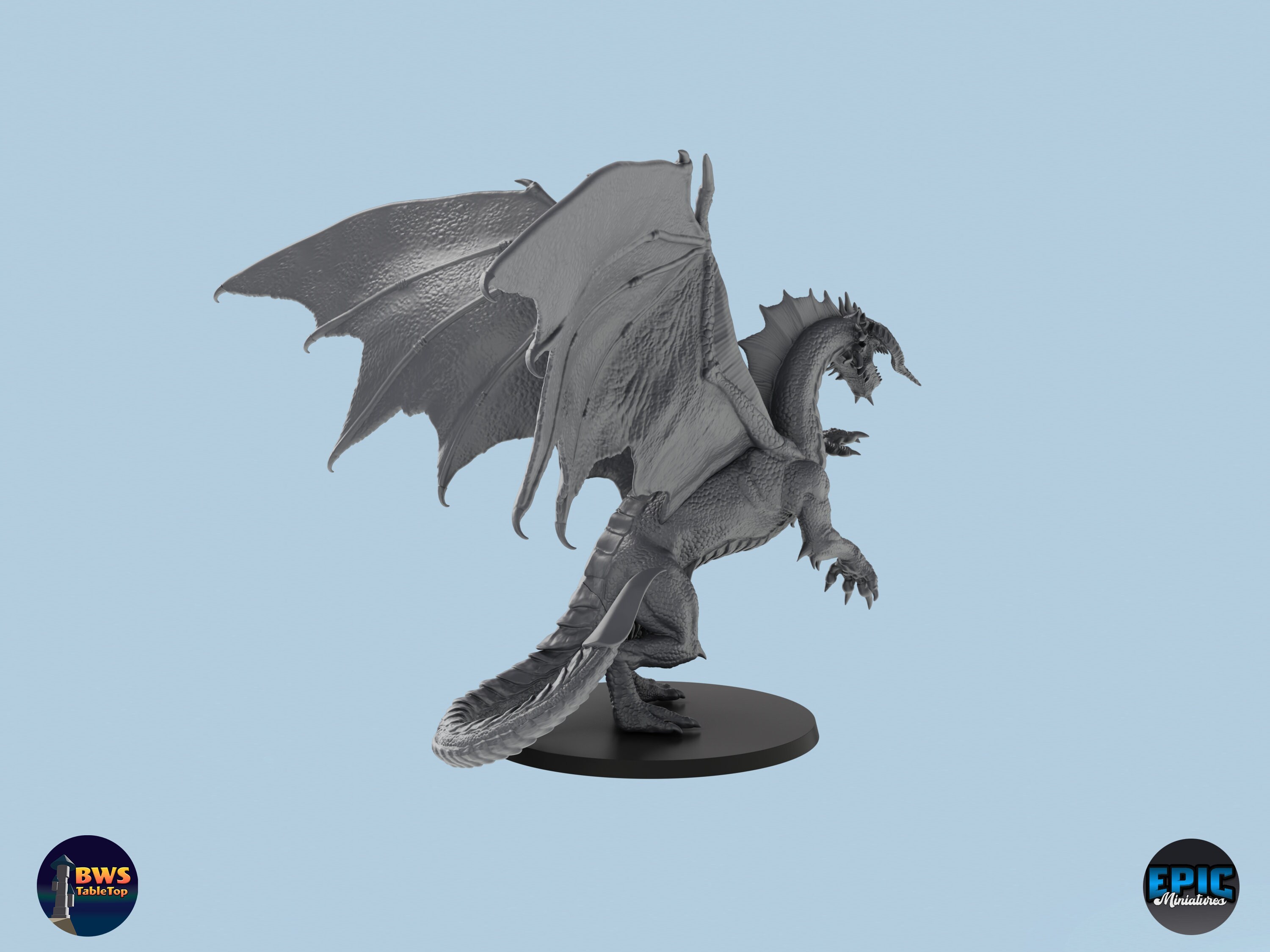 Young Black Dragon | 3D Printed Tabletop Resin Miniatures | D&D TTRPG ...